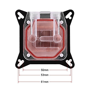GPU Water Block, Computer Universal Water Cooling Block, GPU Waterblock Copper Base POM Cover with Waterway, Acrylic Water Cooling System Parts Radiator Clear Kits for DIY PC