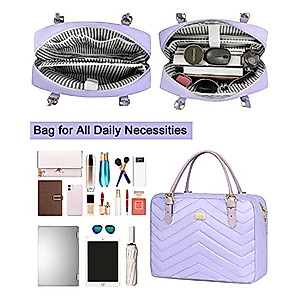 Laptop Bag for Women, 15.6 Inch Slim Computer Bag Laptop Briefcase, Lightweight Water Resistant Laptop Accessories Carrying Case Sleeve Cute Business Work Office Handbag Gifts for Women Travel, Purple