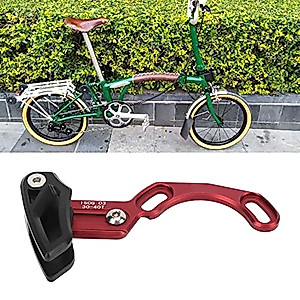Jopwkuin Bike Single Disc Chain Guide, High Strength Red Light Weight Bike Chain Guide Professional Fine Polished for MTB Bike for Road Bike