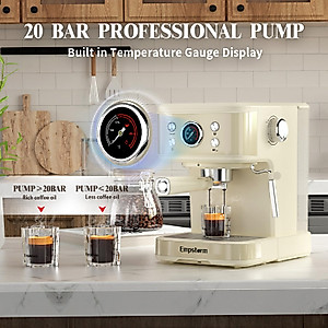 Empstorm Espresso Machine Latte Coffee Makers 20 Bar, 2 IN 1 Professional Cappuccino Machine and Milk Frother Steam Wand Compatible for NS Original Capsules for Home Brewing