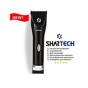 SHARTECH Professional Hair Clipper Cord/Cordless Hair Cutting & Trimming Kit, Super Quality Metal and Ceramic Blade, Cut Size 0.5mm(000)-1.7mm, 3 5 7 9mm Combs, with 2 Rechargeable Lithium Batteries