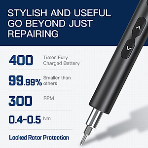 RARTOP Screwdriver Set – Electric Screwdriver, Precision Electric Screwdriver with 24 Magnetic Precision Bits, Ideal for Phones, Laptops, Computers, Glasses, Watches, Electronics and Gifts