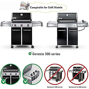 Hisencn 7524 7528 19.5 Inches Cast Iron Cooking Grid Grates for Weber Genesis E-310/ E-320/ E-330, Genesis S-310/ S-320/ S-330, Genesis EP-310/ EP-320/ EP-330 Gas Grill