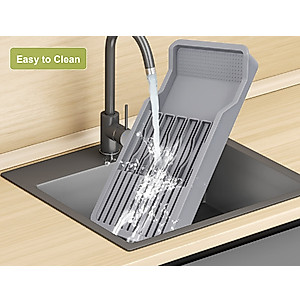 SOMIER Expandable Knife Organizer, Kitchen Drawer Knife Block with Adjustable Compact Flatware Cutlery Tray for Cooking Utensils, 2 Tier Knife Holder Insert for 11 Knives Storage, Gray