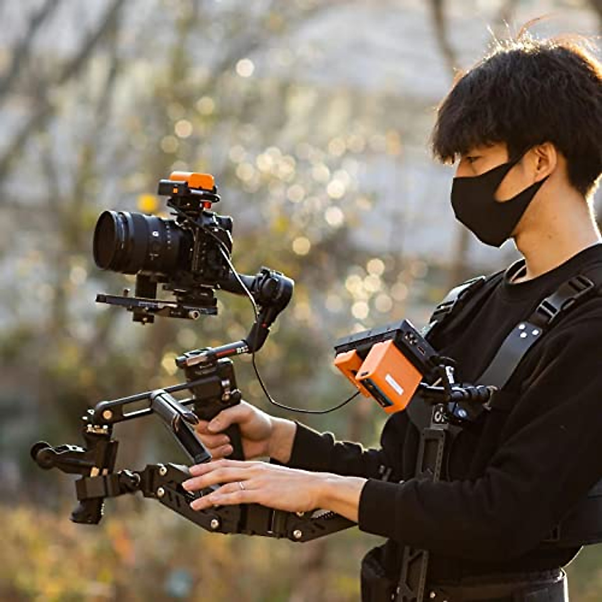 DF DIGITALFOTO Thanos-SE Support Vest Rig System,Filmmakers Kit Gimbal SteadiCam Compatible with DJI RS2/RS 3 PRO Mini/Ronin S,ZHIYUN Crane 3S for Videographer Smoothing footage 4.4-17.6 lbs Load