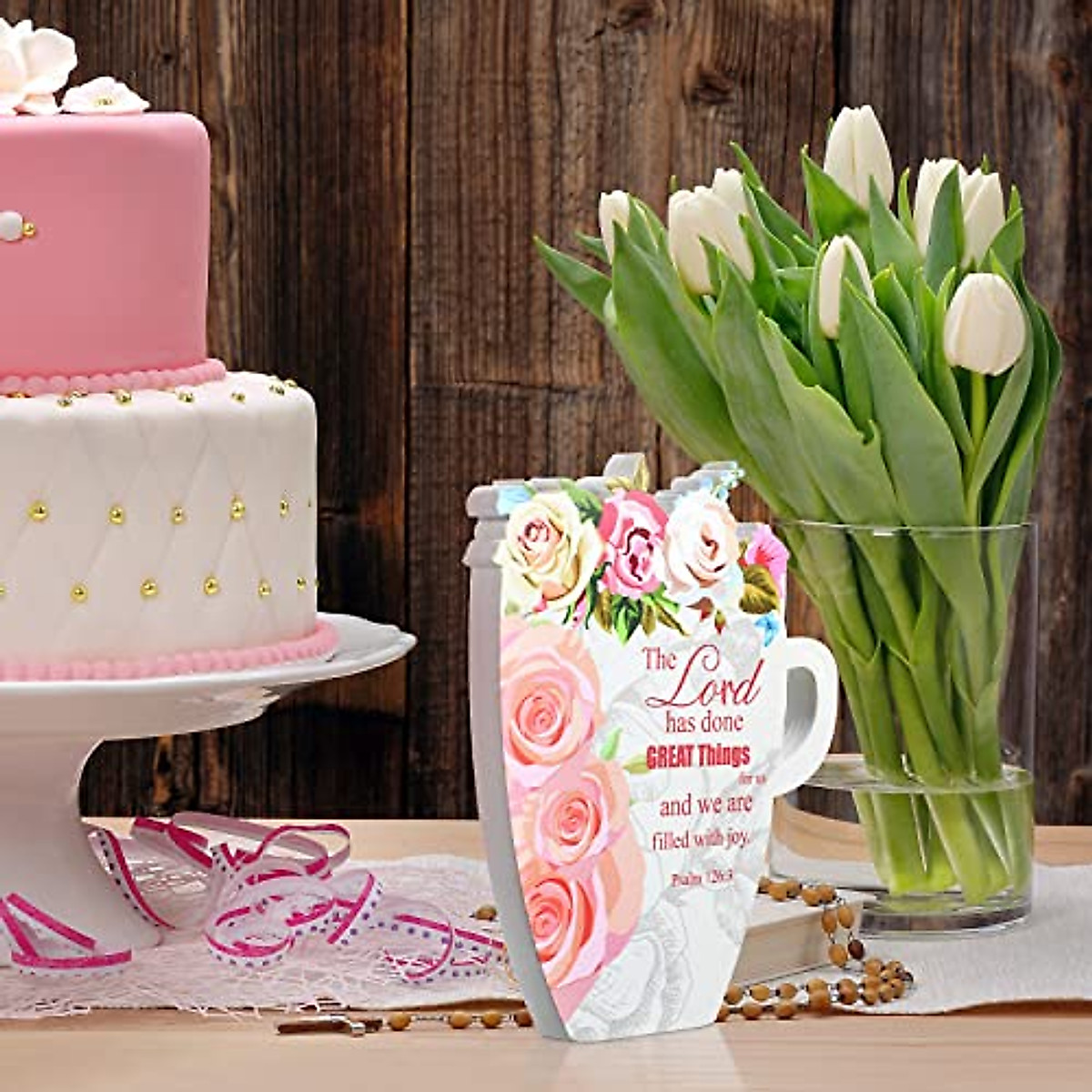 Christian Table Sign God Sign Inspirational Table Decorations Jesus Table Centerpieces Lord Bible Verse Decor Easter Supplies Rejoice Floral Decals Spring Tiered Tray Home Christian Gift Motivational