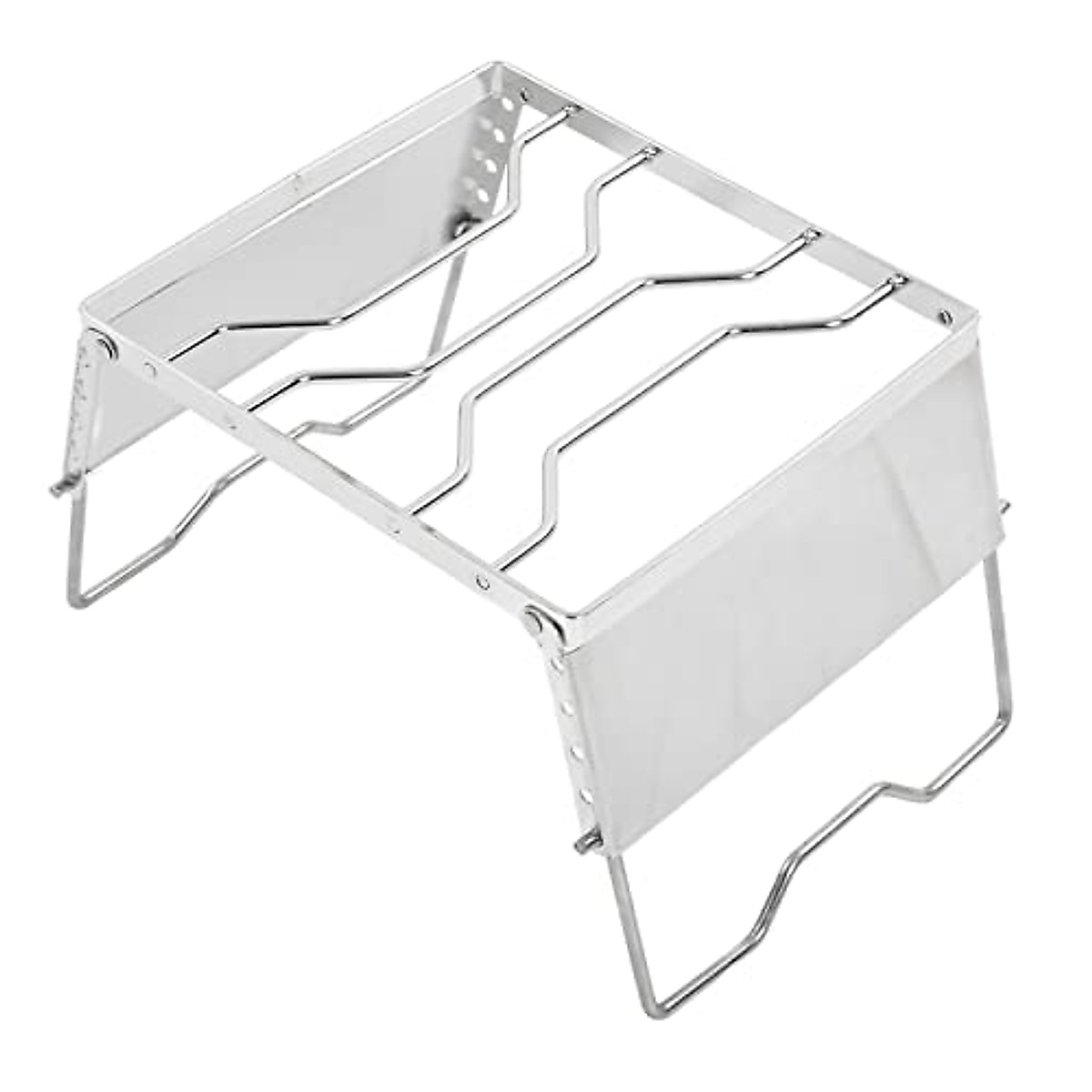 Mini Barbecue Foldable Grill with Wind Screen, Stainless Steel Foldable Camping Grill Grate for Garden with Storage Bag