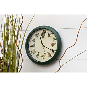 Singing Wild Game Birds of North America Hunting Wall Sound Clock, 13 Inch