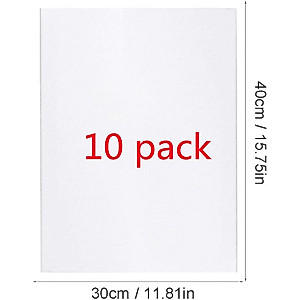 10 Pack Canvas Panels 16" x 12" Rectangle 40 X 30CM 100% Cotton White Blank Stretched Canvas Boards for Painting Craft Drawing Acrylics Canvas Art Board Acrylic Oil Paint DIY Kids Children Adults