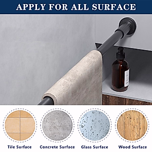 Tension Shower Curtain Rod 51-126 Inch, Dual-End Adjustable Shower Curtain Rod, No-Drill Carbon Steel Rust-Resistant Spring Rod, Long Rod for Bathroom Window Patio, Easy Install 1.26-Inch Diameter