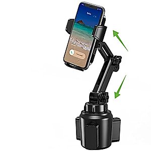 [Upgraded] Cup Phone Holder for Car, EOCAHO Universal [No Shaking] Cup Holder Phone Mount with Expandable Base for Car Truck, Adjustable Cell Phone Holder Car,Compatible with iPhone Samsung All Phones
