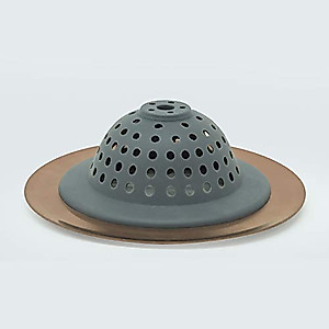 ExcelSteel Silicone Sink Basket Strainer, 4.5", copper,Gray