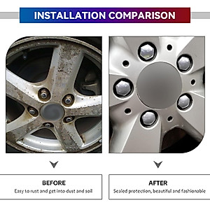 QUICTO 20 Pcs Car Wheel Nut Cap, Automotive Tire Bolt Cap, Universal 17mm, Rustproof Dust Cap, Hexagonal Plastic Tire Bolts with Removal Tool