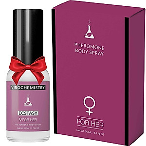 VIROCHEMISTRY Pheromones For Women (ECSTASY) Body Spray - Elegant, Ultra Strength Organic Human Pheromones Fragrance Body Spray 50mL - [Human Grade Pheromones to Attract Men]