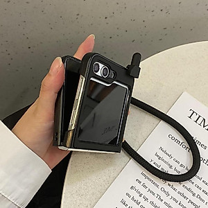 Classic Phone Case for Samsung Galaxy Z Flip5 5G Case for Women, Cute Design, Slim Flexible Silicone, Matte Back Anti-Slip Scratch-Resistant Protective Cover for Samsung Z Flip 5 5G (Black)