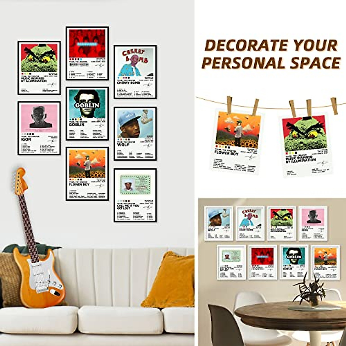 Tyler The Creator Poster - New Signature Album 8 Piece 8*10 inch Printed Canvas Poster Album Cover Frameless Poster Art Album Cover Poster Decor Living Room Dorm Poster Decor Room Aesthetic Music Poster…