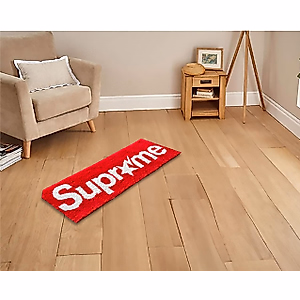 Luxape Supremed Rug - Hypebeast Room Decor - Handmade & Premium- 43 * 16in (110cm) - Suprme Rug - Designer Rugs - Aesthetic Room Decor Rug