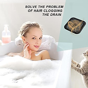 OFCTACK Hair Catcher Drain Strainer 2 Pack Silicone Shower Sink Cover with Suction Cup Kitchen Bathroom Universal Anti Clogging Protector Bathtub Hair Stopper, Black