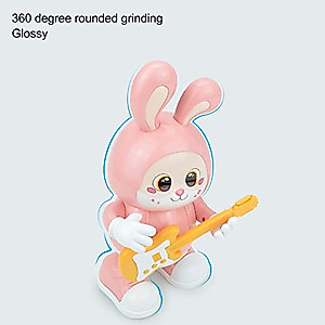jerss Dancing Bunny Model ABS Robot Exquisite Dancing Bunny Model Electric Sound for Kids Party (Pink)