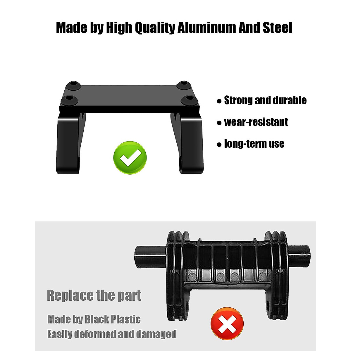 Metal Drive Toggle Bracket Fits for La-Z-Boy Lazyboy Power Recliners Aluminum Repair Parts Black with 2 Plastic Split Bushings