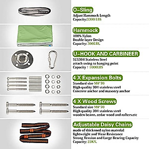 Sensory Swing for Kids Indoor and Outdoor, Therapy Swing for Kids and Adults, Double Layer Reversible Blue and Grass Green Sensory Swing, Holds up to 300lbs