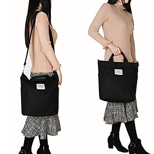 Iswee Canvas Tote Bag for Women Casual Shoulder Work Bag Crossbody Top Handle Bag Shopping Handbags for Women (Gray)