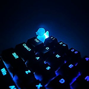 Custom Keycap for Mechanical Gaming Keyboard - Design Cute Duck Transparent- Artisan Cherry MX Made in Resin with Universal Compatibility - Unique Gift Idea