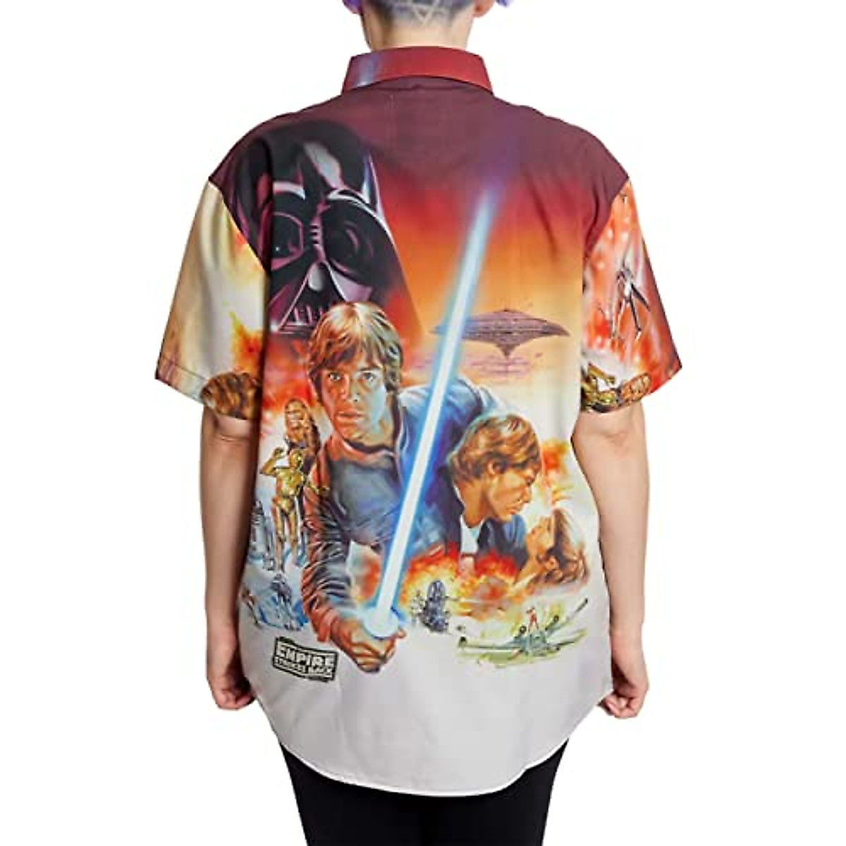 Star Wars The Empire Strikes Back Camp Shirt, X-Large White