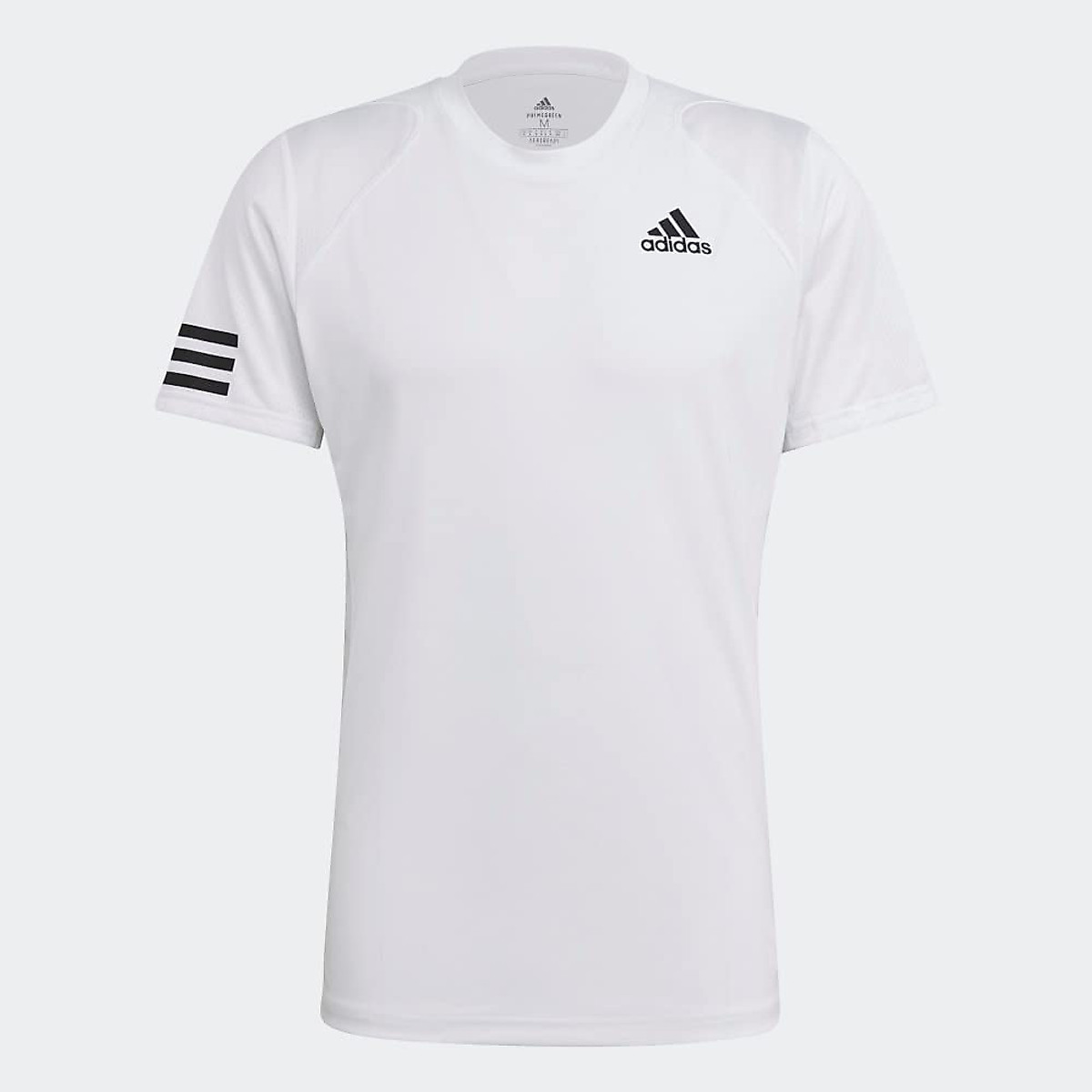 adidas Men's Club Tennis 3-Stripes Tee, White/Black, Small