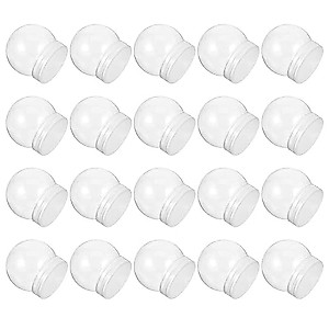 ABOOFAN 20pcs DIY Snow Globe Water Globe Clear Plastic Snow Globe 4inch Light Bulb Water Globe Jar with Screw Off Cap Empty Fillable Display Jar for Crafts Holiday Supplies