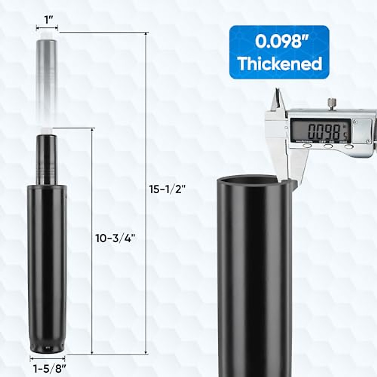 TICONN Office Chair Cylinder Replacement, 650 Lbs Weight Capacity Heavy Duty Universal Fit Gas Lift Piston with Removal Tool, ANSI Certified (4-3/4" (120mm))