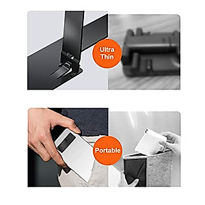 CreFur Thin Phone Stand, Ultra-Thin Kickstand for Cell Phone Case Horizontal/Vertical Desk Stand Holder for iPhone Galaxy Cellphone Black (2pcs)