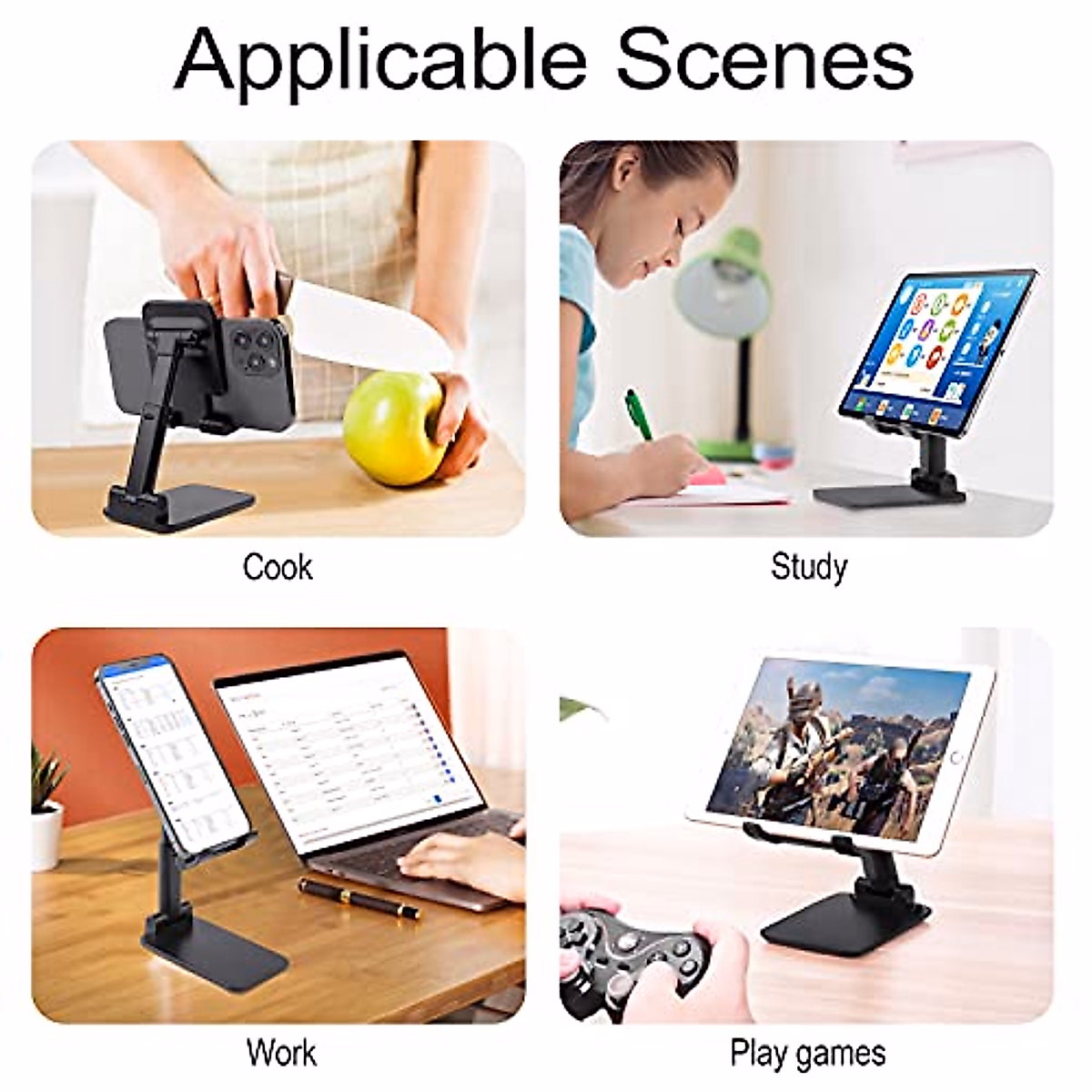 American Flag Guitar Funny Foldable Desktop Cell Phone Holder Portable Adjustable Stand Desk Accessories