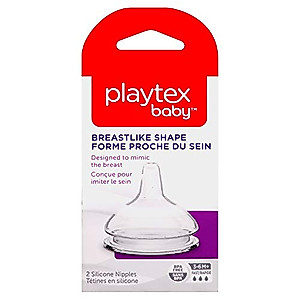 Playtex Baby BreastLike Bottle Nipple, Fast Flow - 2 Count