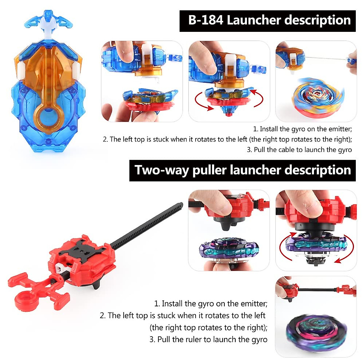 Ruolan Battling Top Metal Fusion Evolution Master Burst Gyro Toys Spinning Tops Set, Combat High Performance Game with 2 Launchers Gift for Children Boys Kids (12PCS)