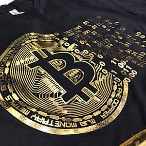 Golden Bitcoin T-Shirt for Crypto Currency Miners and Original Collectors Bitcoin Coin X-Large