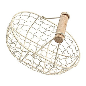DOITOOL Wire Egg Container Eggs Wire Storage Basket with Handle Iron Art Eggs Tray Wire Fruit Storage Vegetables Container Eggs Holder for Kitchen Home Living Room Metal