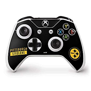 Skinit Decal Gaming Skin Compatible with Xbox One S Controller - Officially Licensed NFL Pittsburgh Steelers Black Performance Series Design