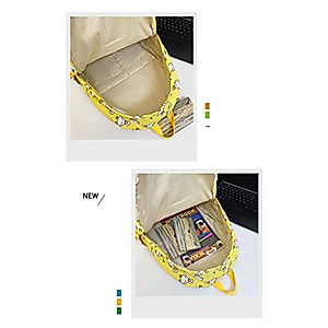 TEEQ Cute Duck Backpack with Doll Animals ,Kawaii Backpack for School,Fashion Bookbags for Teen girls.Yellow