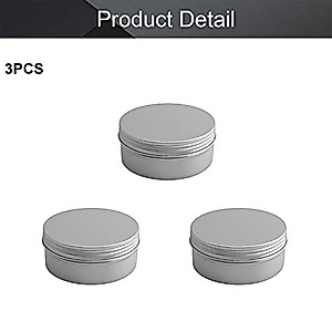 Othmro 3pcs 8.5oz Metal Round Tins Aluminum Tin Cans Containers with Screw Lid, 100 * 40mm(DxH) Silver tin cans for Salve, Spices, Lip Balm, Tea or Candies 250ml