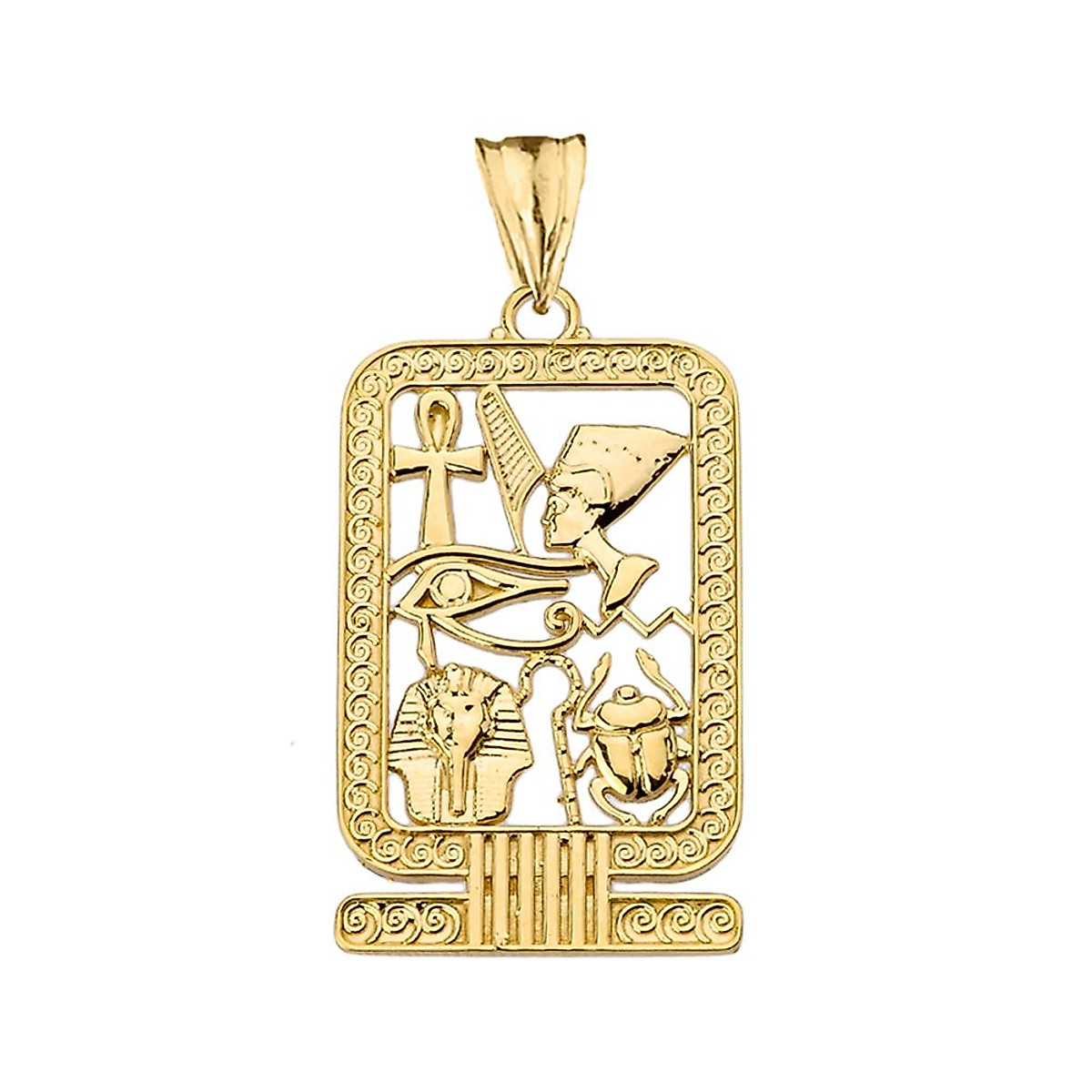 Exquisite 10k Yellow Gold Ancient Egyptian Cartouche Pendant