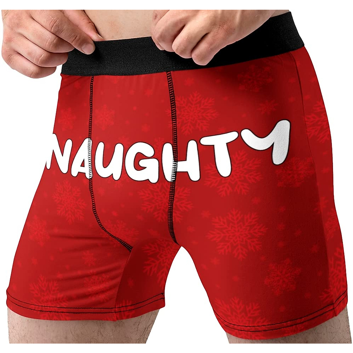 Mens Naughty Nice Funny Boxer Briefs Underwear Christmas Xmas Novelty Gift - Medium