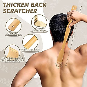 Back Scrubber for Shower, Body Brush & Back Scratcher Set with Long Handle for Adult Men Women, Bath Dual-Sided for Wet or Dry Brushing, Exfoliating Skin.