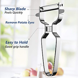 Vegetable Peeler Stainless Steel for Kitchen - Y Peeler Safe to Use, Veggie Potato Fruit Carrot Cucumber Peeler, Easy to Peel and Clean