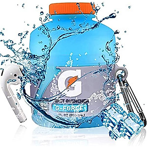 Silicone Case for Airpod 2/1 gen,Fashion Cute Cool Food Protective Case for Apple AirPods Case for Girls Men Boy(Blue Sport Water Drink Bottle)…