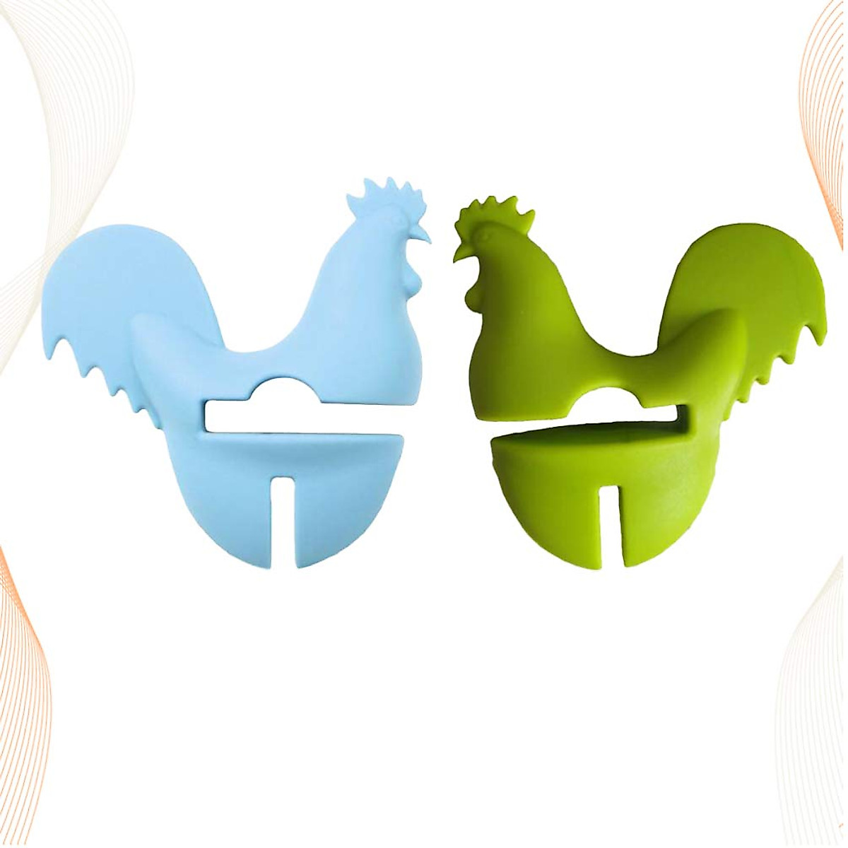 DOITOOL 2pcs Silicone Pot Clip Spoon Rest Cooking Utensil Holder Heat Resistant Lid Lifters Spill- proof Pot Lid Holder for Soup Pot Pans Lid Kitchen Home Restaurant (Random Color)