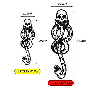 Snake Temporary Tattoo for Halloween,Costume Accessories and Parties(6 PCS Small,4 PCS Large)