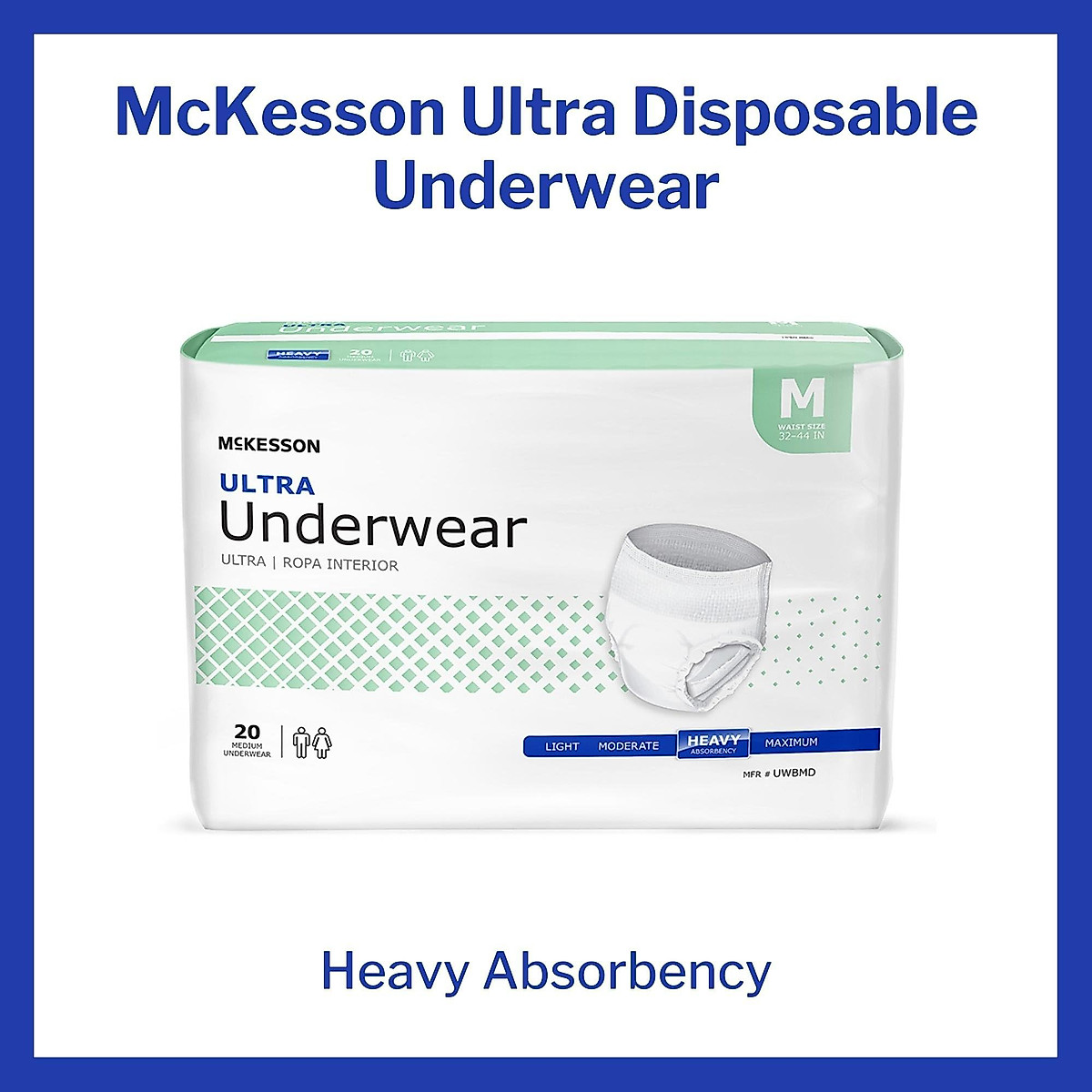 McKesson Ultra Underwear, Incontinence, Heavy Absorbency, Medium, 80 Count