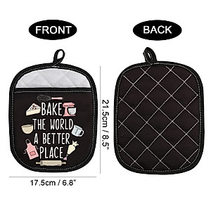 ZJXHPO Baking Gift Oven Pads Pot Holder Bake The World A Better Place,Cooking Gift (Better Place)