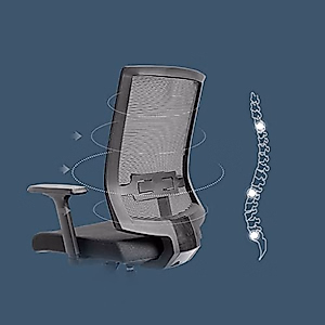 YokIma Comfort Office Chair Office Chair Height Adjustable Desk Chair 360° Swivel Computer Chair Comfortable Managerial Chairs with Armrests Firm Seat Cushion (Black)